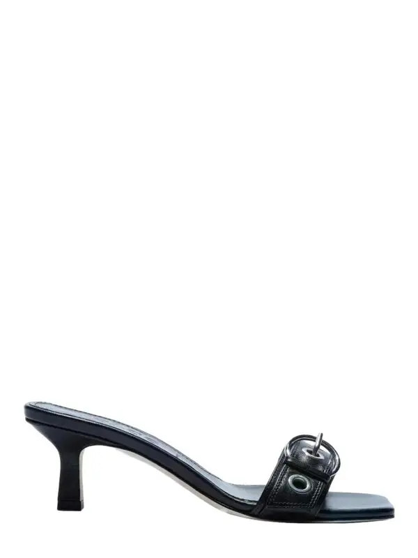 AeydĒ Gilly Leather Pumps With Eyelet Detail And Buckle Fastening - Black