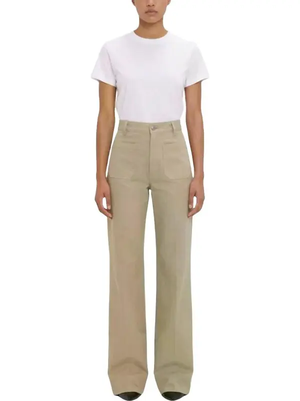 Victoria Beckham Alina Patch-pocket Wide-leg Jeans - Neutrals