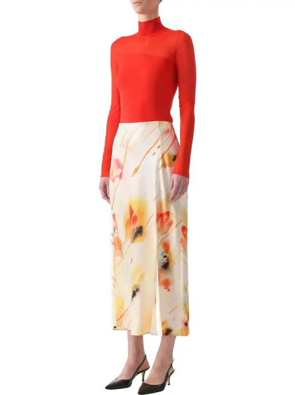 JASON WU Floral Print Slip Style Pencil Skirt - Neutrals