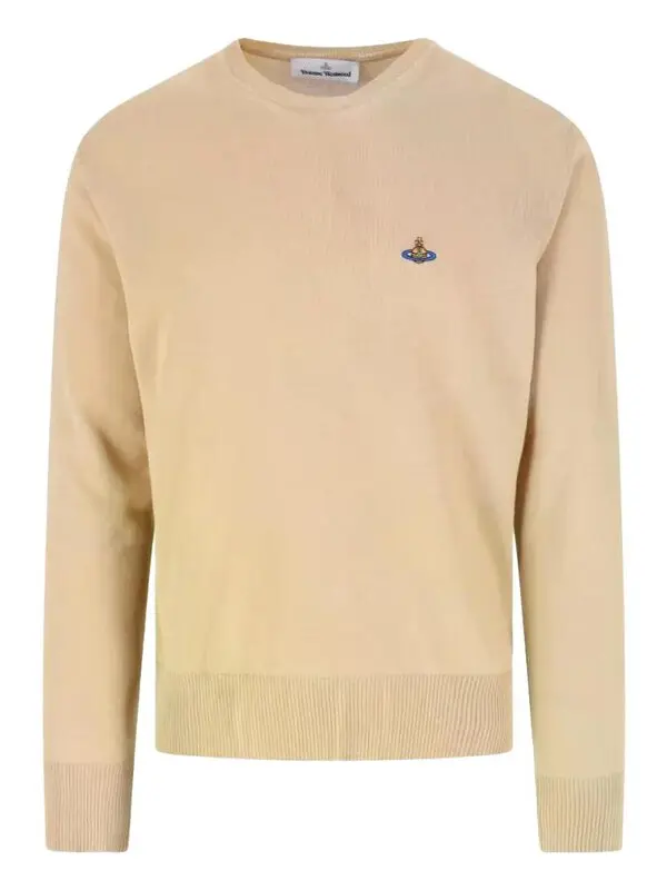 VIVIENNE WESTWOOD Orb Embroidery Crew Neck Sweater - Neutrals