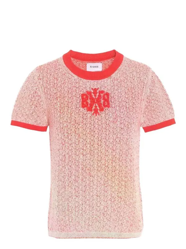 BARRIE Logo-patch Cashmere Top - Red