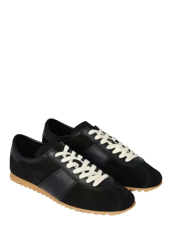 Sandro Leather And Suede Low-top Sneakers - Black