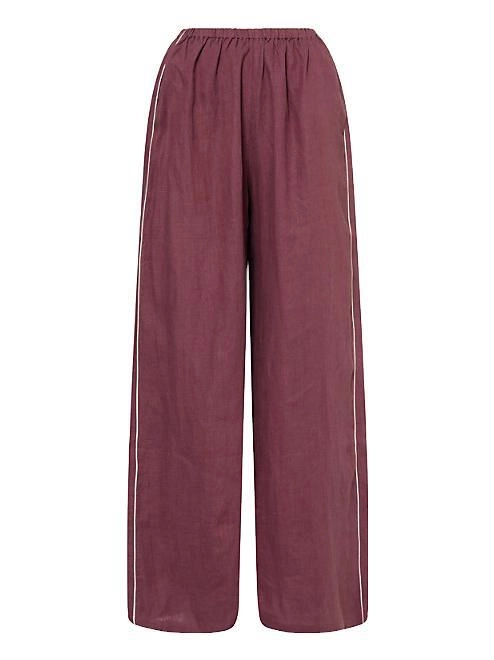 Second Summer La Mar Wide-leg Linen Trousers - Cherry