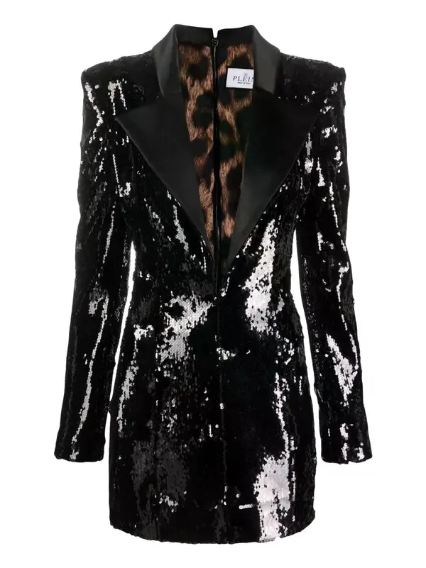 Philipp Plein Sequin-embellished Fitted Blazer Dress - Black