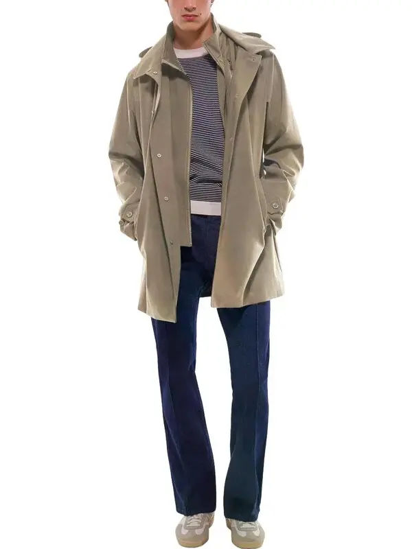 FURSAC Hooded Button-fastening Parka - Neutrals