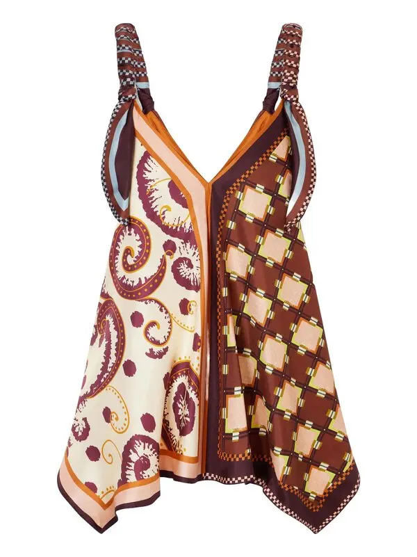 ALEMAIS Printed Silk-twill Top - Multi