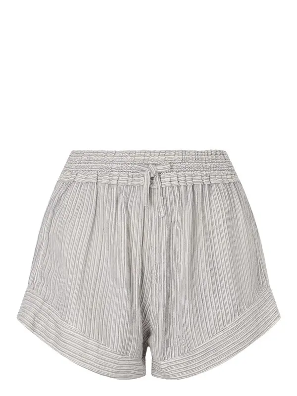 MARANT ETOILE Striped Cotton Drawstring Shorts - Gray