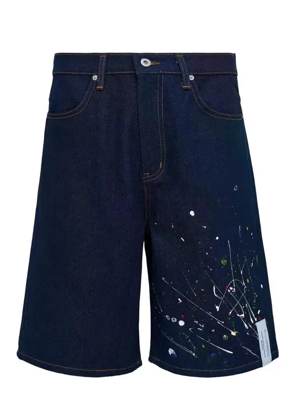 JUNTAE KIM Painted Denim Shorts - Blue