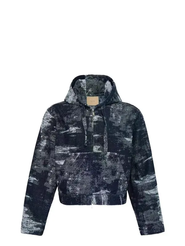 TAAKK Drawstring-detail Denim Hoodie - Blue