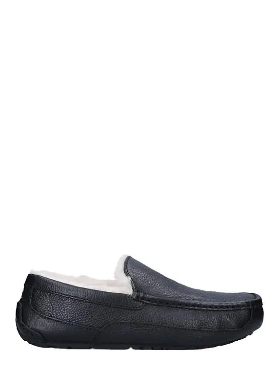 UGG Ascot Shearling-lined Leather Slippers - Black
