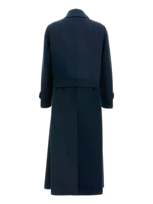Max Mara Wool Belted Double-breasted Coat - Blue