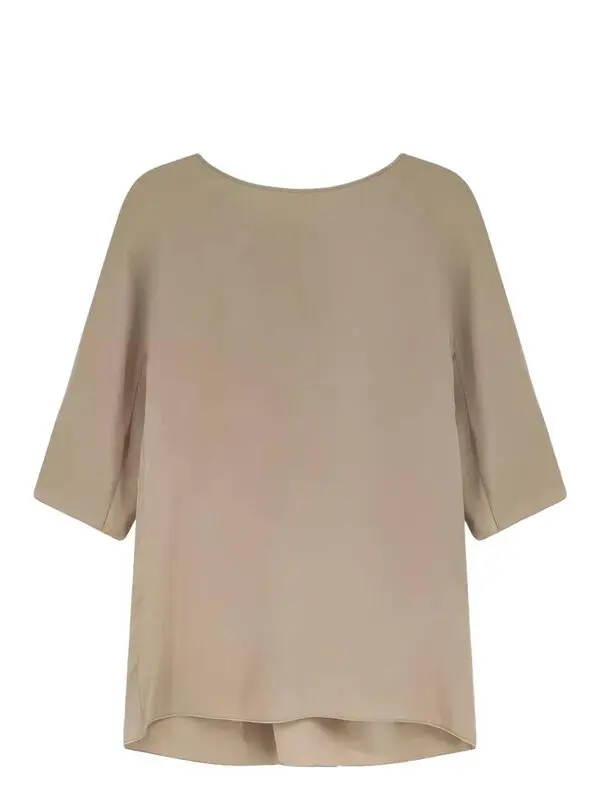 Max Mara Gathered Top With Half-length Sleeves - Neutrals