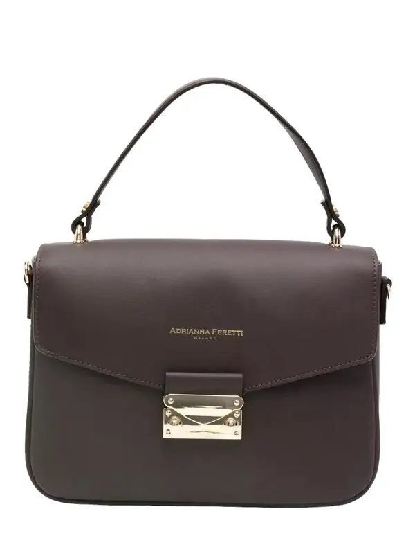ADRIANNA FERETTI Gold-tone Clasp Shoulder Bag - Brown