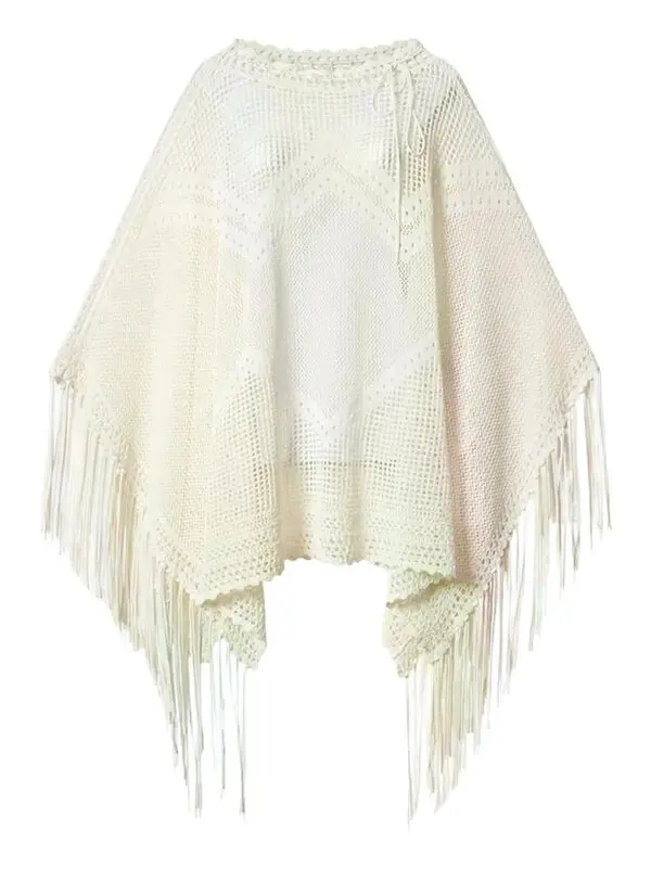 Isabel Marant Étoile Metilia Crochet Fringed Cape - Neutrals