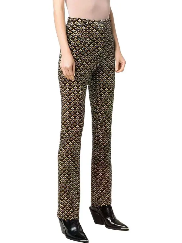 Rabanne Geometric-pattern Buttoned Trousers - Black