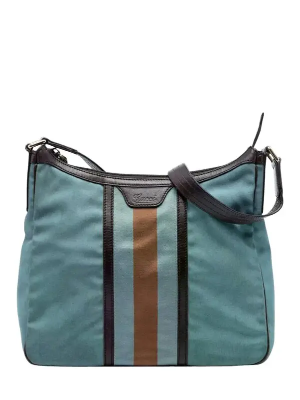 Gucci Canvas Web Shoulder Bag - Blue