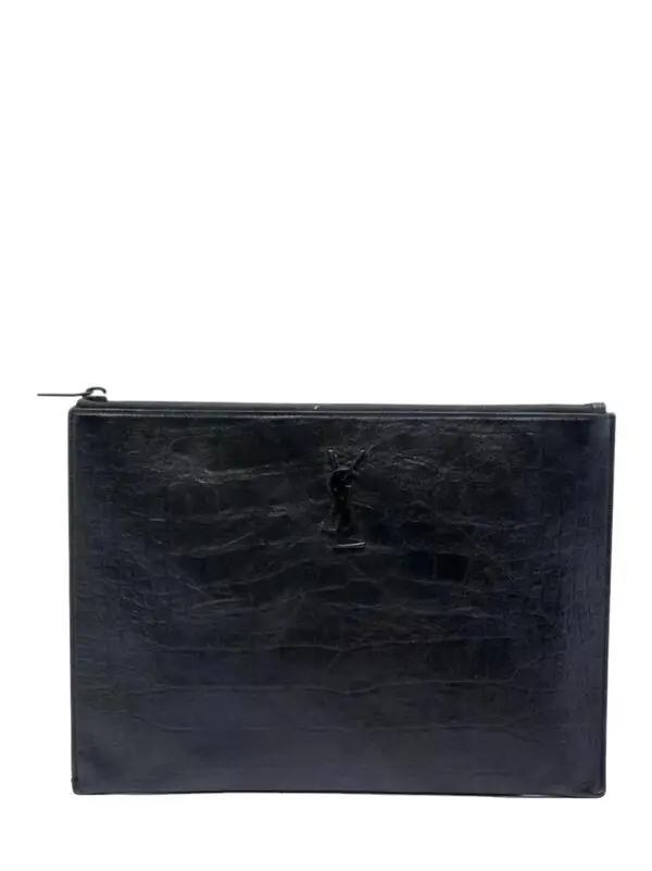 Saint Laurent Monogram Document Holder Clutch - Black