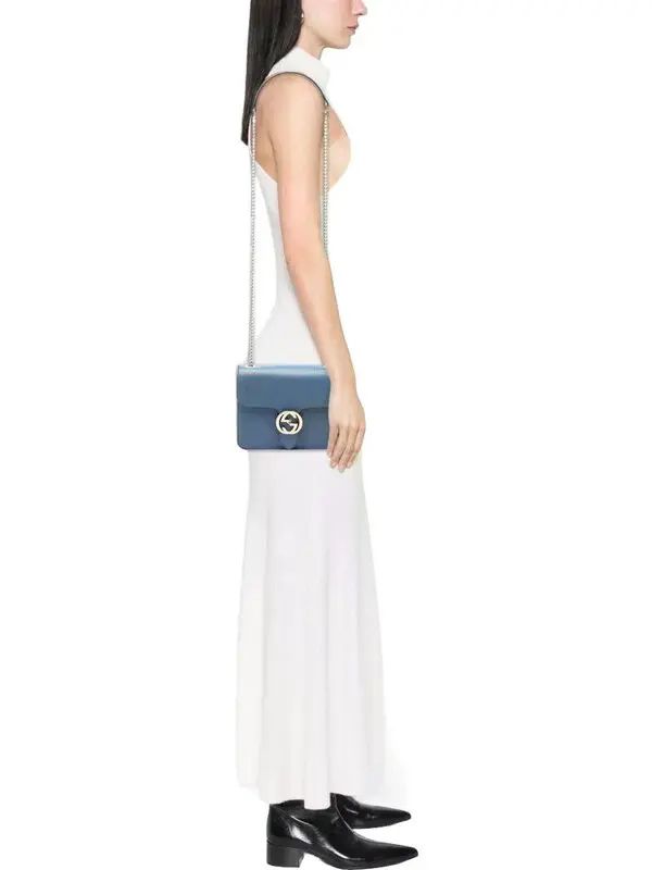 Gucci Small Calfskin Interlocking G Crossbody Bag - Blue
