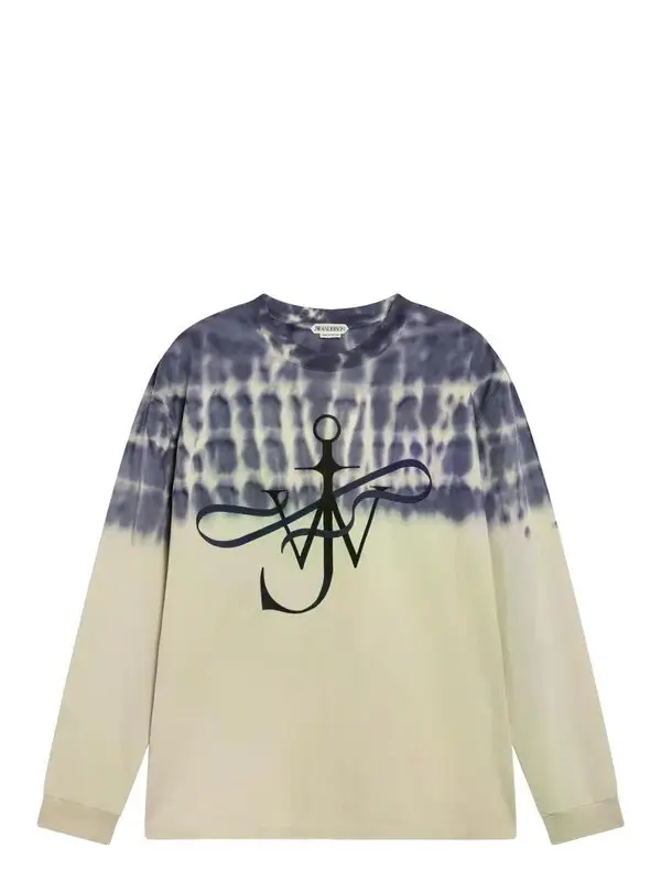 JW Anderson Anchor-logo Tie-dye Sweatshirt - Neutrals