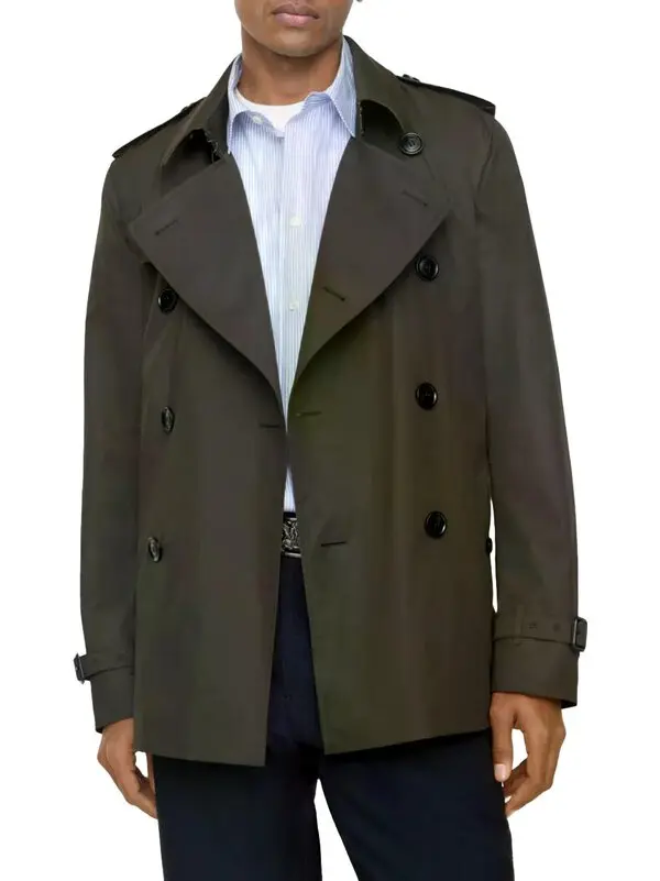 Burberry Kensington Tropical Gabardine Trench Coat - Grey