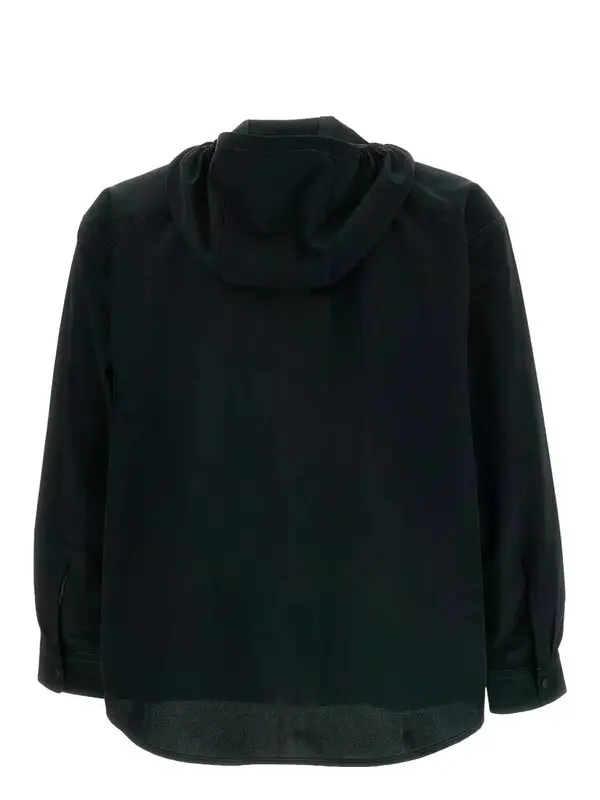 AND WANDER Chest-pocket Hooded Jacket - Black