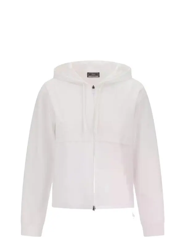 Herno Zip-up Hoodie With Drawstring Hood - White