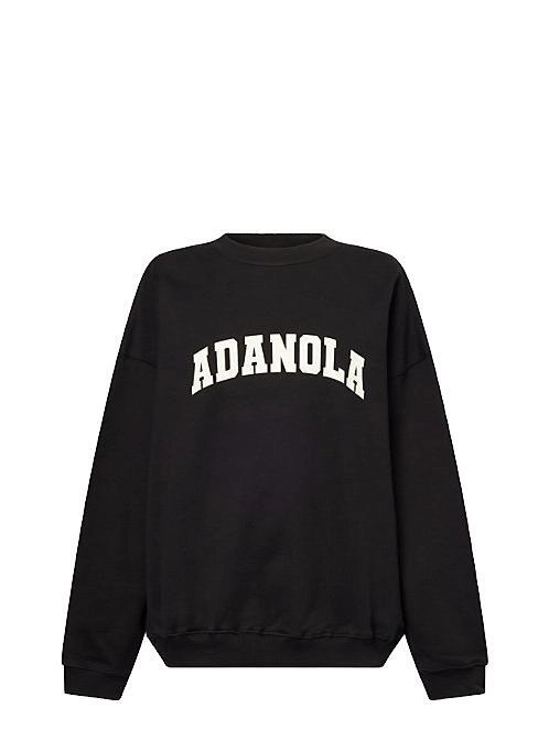 ADANOLA Varsity Oversized Cotton Sweatshirt - Black