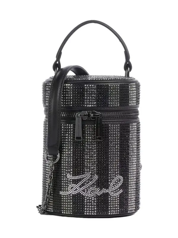 Karl Lagerfeld K/soiree Rhinestone Embellished Cylinder Bag - Black