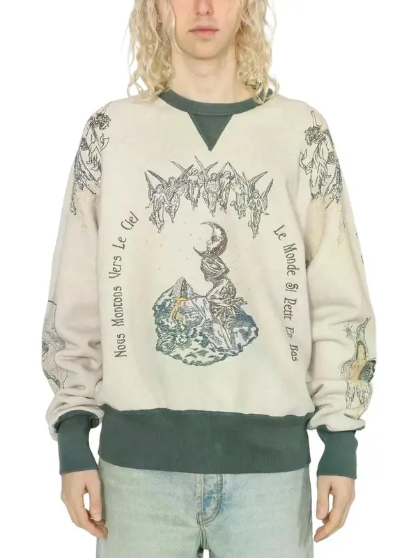 SAMUEL ZELIG La Luna Crewneck Sweater - Neutrals