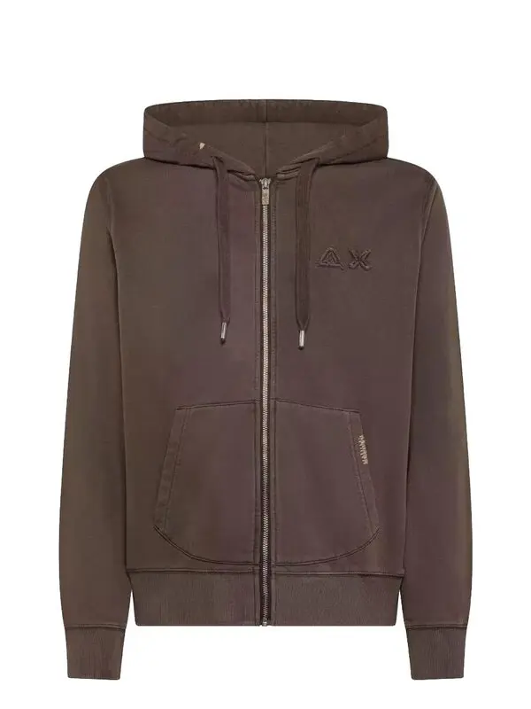 SUN 68 Fleece Zip-up Hoodie - Brown