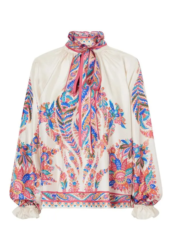 Etro Pussy-bow Paisley-print Silk Blouse - Multi