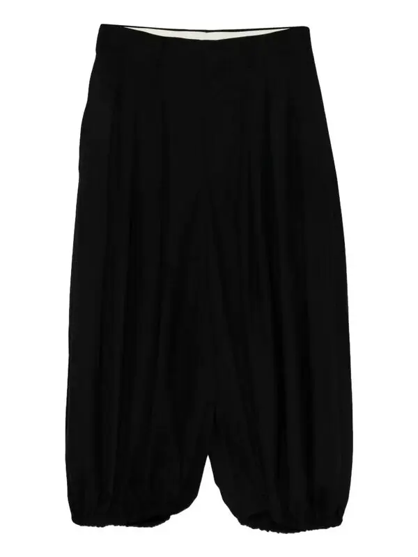 Comme Des Garçons Pleated Elasticated Cuff Trousers - Black