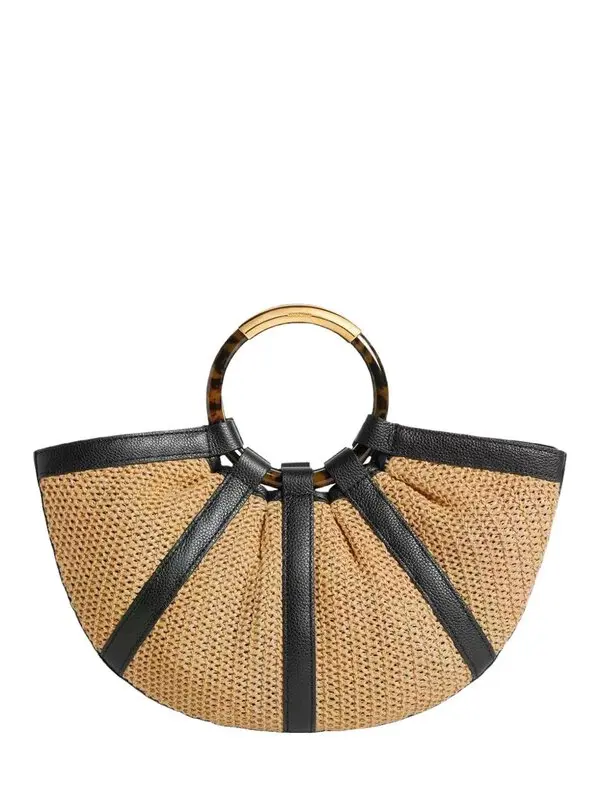 COCCINELLE Woven Tote Bag With Hoop Handle - Neutrals