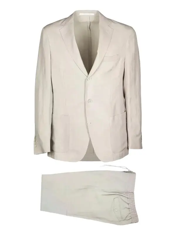 Eleventy Pocket Drawstring Suit - Neutrals