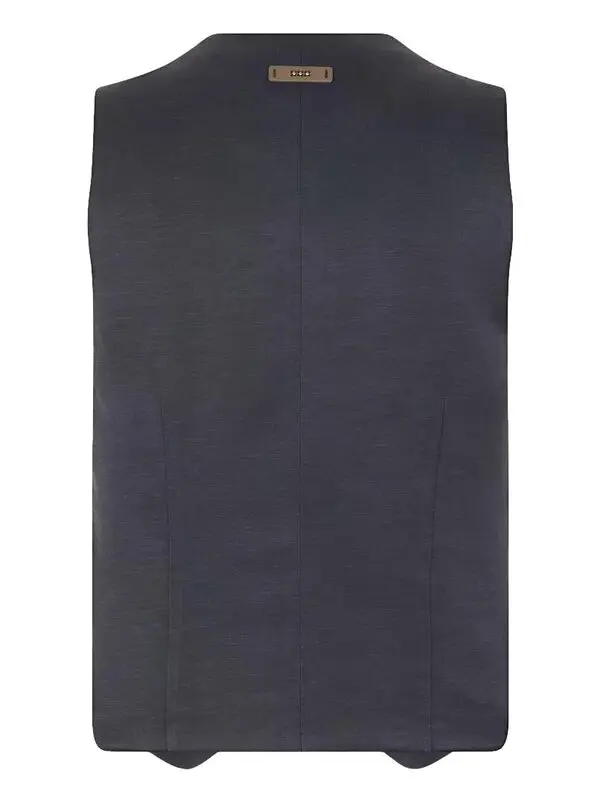 Peserico Button V-neck Vest - Grey