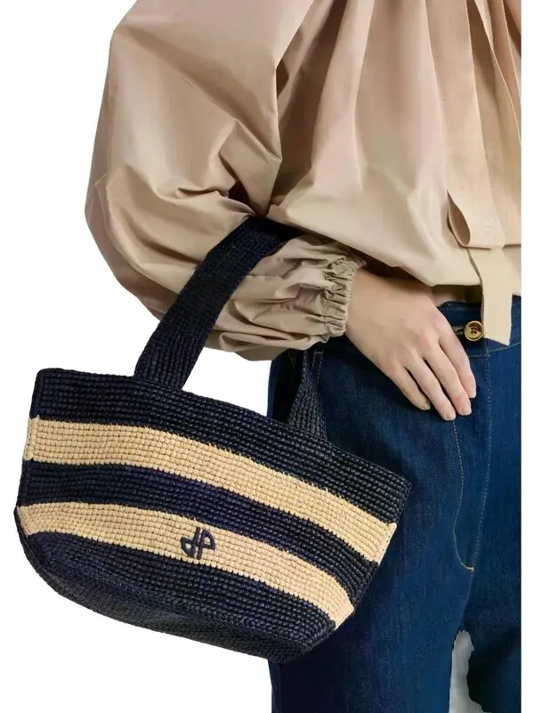 PATOU Pm Trapeze Striped Tote Bag - Blue