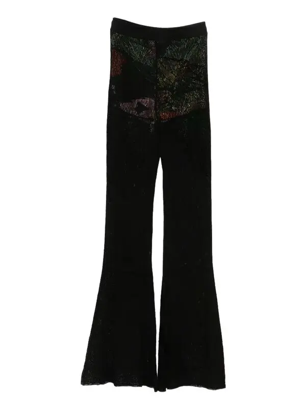 Etro Floral Print Flared Trousers - Black