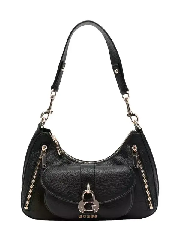 Guess Jessa Logo Detail Shoulder Bag - Black