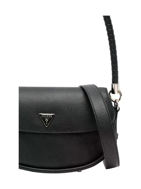 Guess Danya Triangle Logo Leather Tote Bag - Black