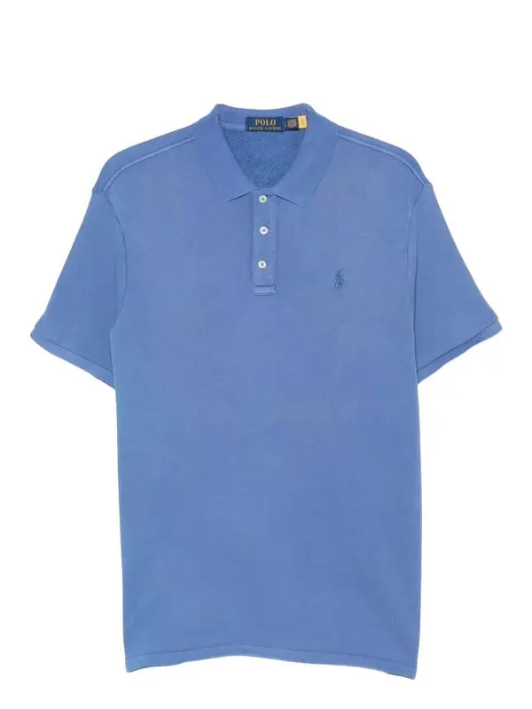 Polo Ralph Lauren Button-front Short-sleeve Polo Shirt - Blue