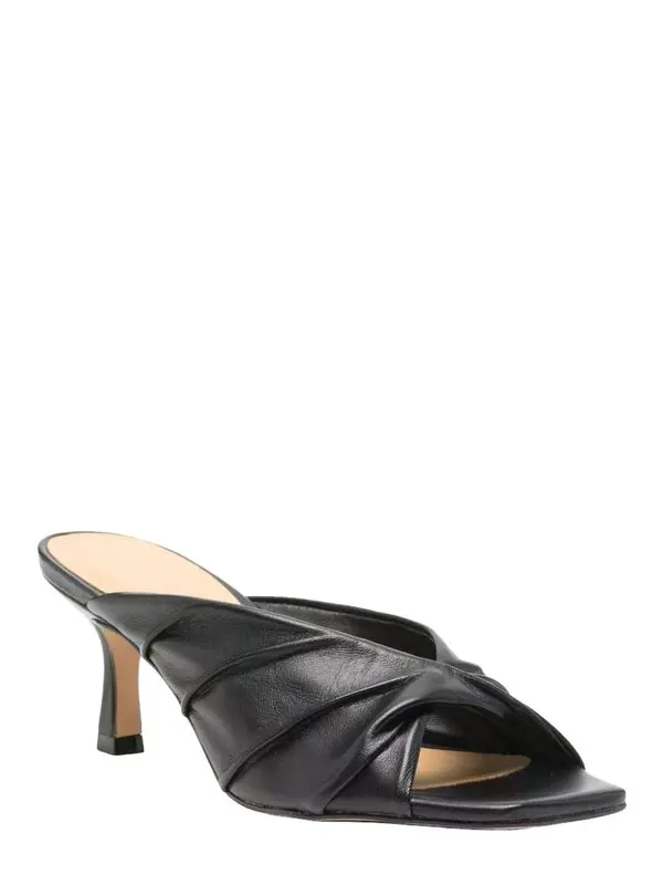 ANDREA CARRANO Twisted-strap Mules - Black