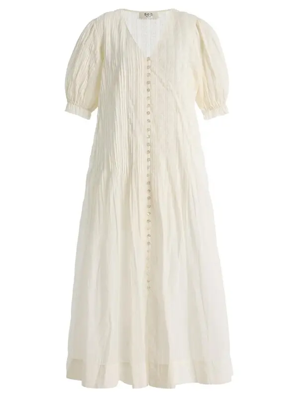 Sea Alberte Cotton Midi Dress - White