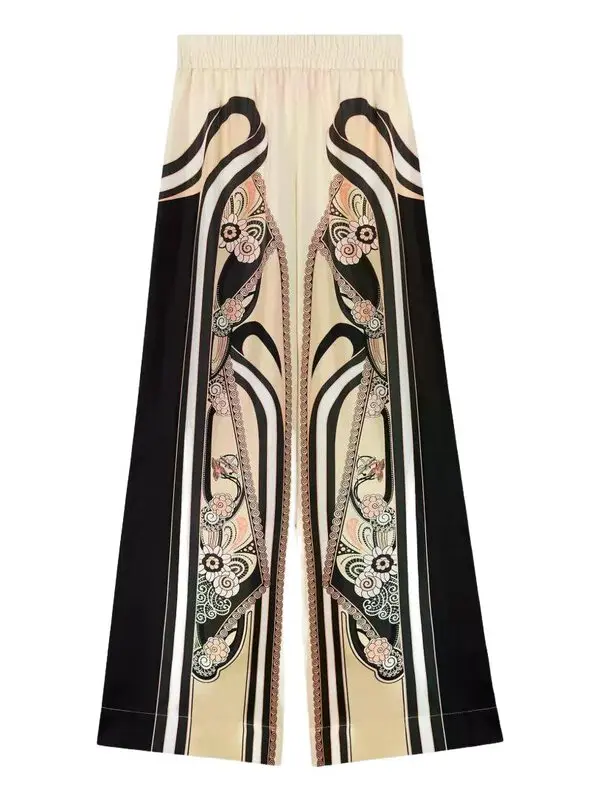 La DoubleJ Palazzo Trousers With Floral Print - Neutrals