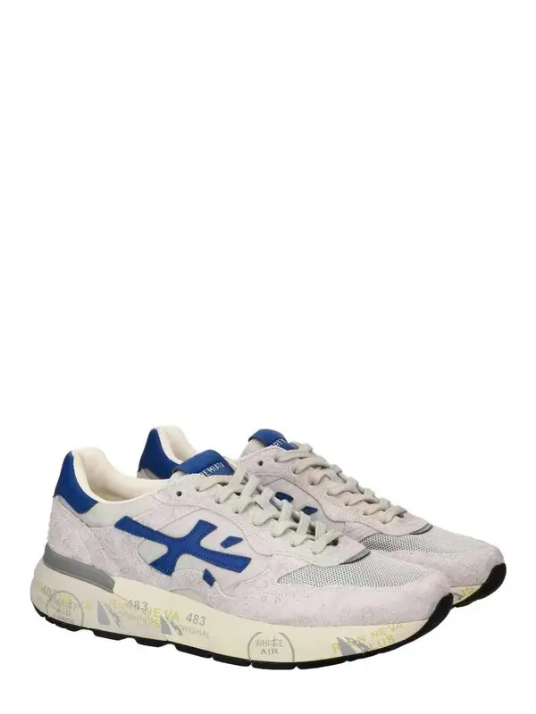 Premiata Mick 0.1 Suede-appliqué Sneakers - Grey