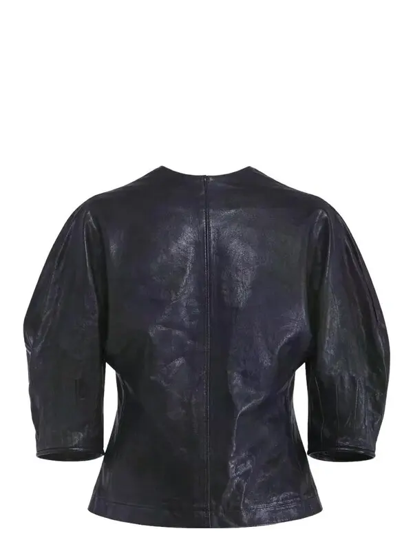 Liviana Conti Delphine Leather Blouse - Blue