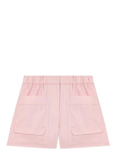 Maje Brand-embroidered Elasticated-waist Cotton Shorts - Pink