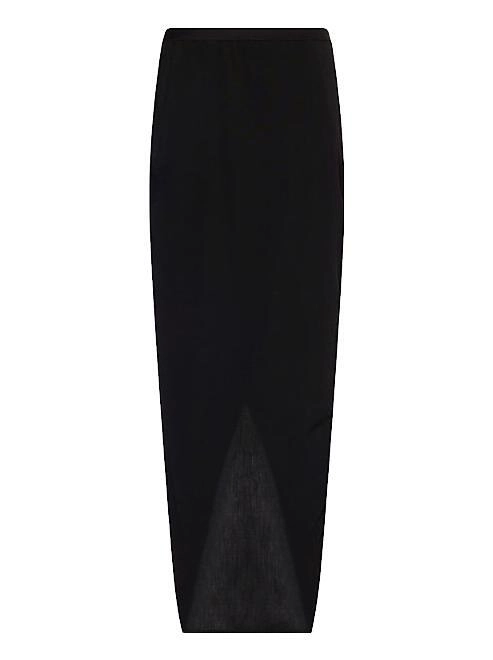 Rick Owens Pillar Wrap Wool Maxi Skirt - Black