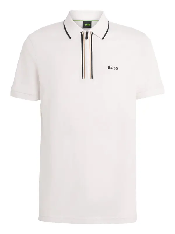 BOSS Stretch-cotton Philix Polo Shirt - White