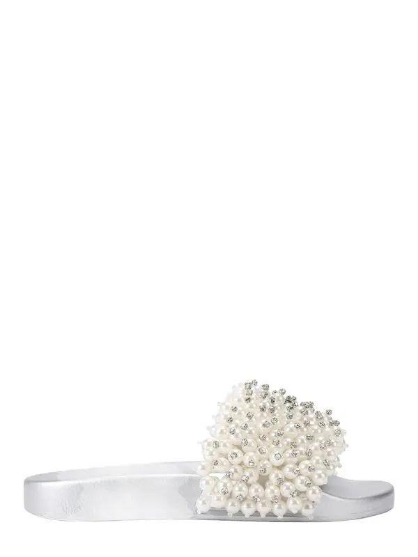 Kurt Geiger Embellished Meena Eagle Slides - Ivory