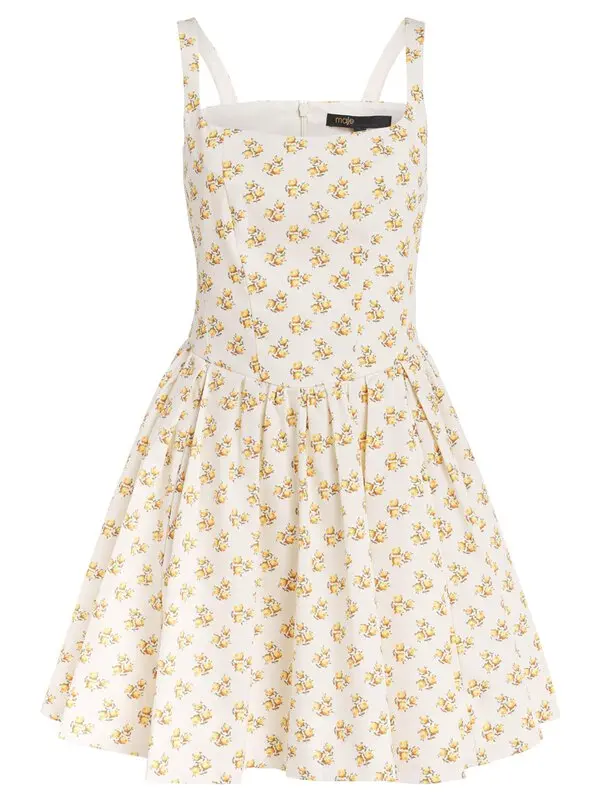 Maje Floral Print Mini Dress - Yellow